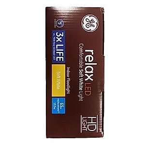 GE Relax 6-Pack 65 W Equivalent Dimmable Soft White Br30 LED Light Fixture Light Bulb 3X Life