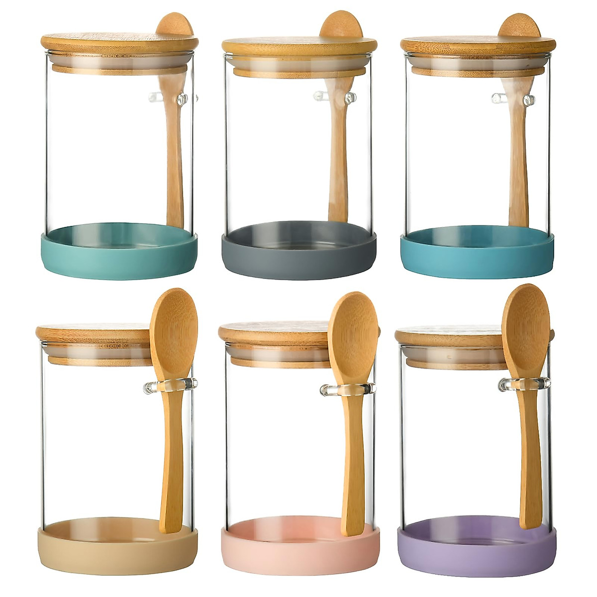 CHEODIN Overnight Oats Containers with Lids,16oz Overnight Oats Jars, 6Pack Oatmeal Cups,Meal Prep Containers,Glass Meal Prep Containers with Lids