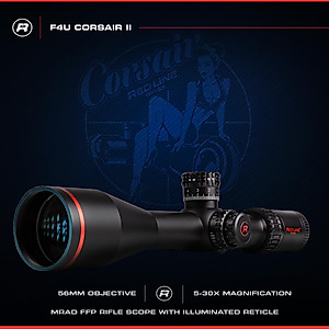 Red-Line Optics F4U Corsair II BATTLE TESTED IN ACTIVE COMBAT! 5-30x56 MRAD, FFP Illuminated Hunting, Tactical, Long-Range, Competition Scope Designed in America, Based in Washington State (Black Red)