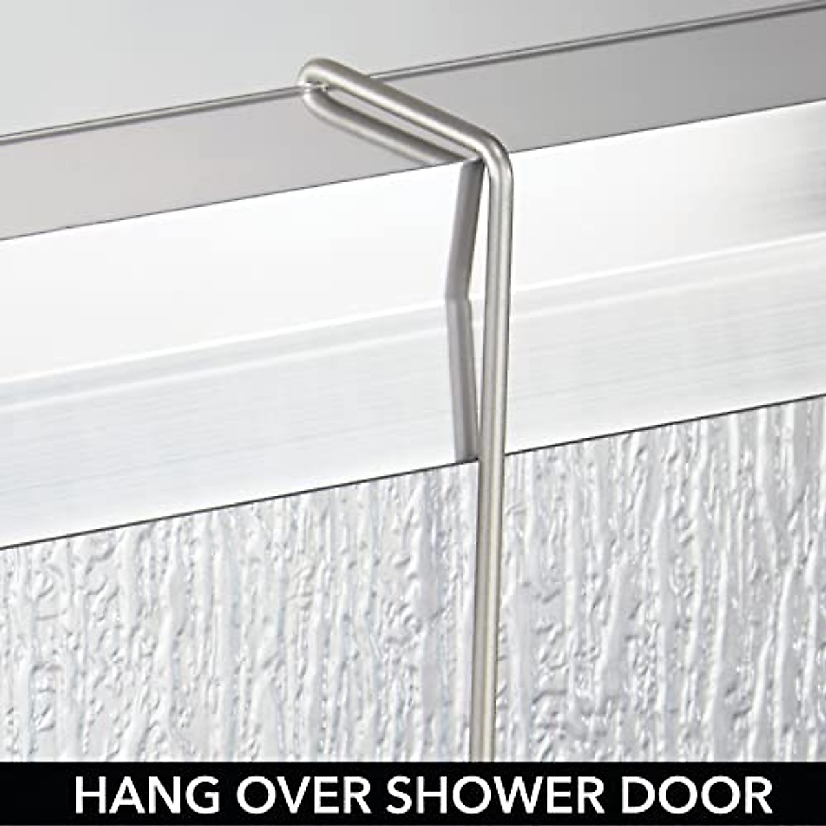 mDesign Steel Shower Caddy Hanging Shelf Rack Storage Organizer 4 Baskets, 2 Hooks for Bathroom, Dorm - Holds Shampoo, Conditioner, Soap Dispenser, Sponge - Klypon Collection - Matte Satin