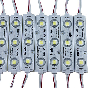REXTiN Super bright 200pcs 3 LED Module White 5050 SMD 66-72LM Each Module Waterproof Decorative Light for Letter Sign Advertising Signs with Tape Adhesive Backside