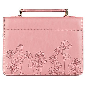 Christian Art Gifts Fashion Bible Cover for Women: His Mercy Never Fails - Lamentations 3:22 Inspirational Bible Verse, Watercolor Pink, Large