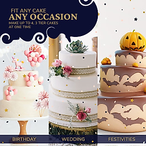 FromJennWithLove Cake Cardboard Rounds - Includes 8", 10", 12" Cake Boards with 12" x 0.25" Bamboo Dowels, Tier Cake Stacking Kit, Cake Dowels for Tiered Cakes, Cake Decorating Supplies