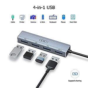 TargetGo USB C Hub with 4 Ports, Aluminum Type USB C to USB 3.0 Adapter for iPhone 15, Laptop, MacBook Pro/Air, iPad Pro, Chromebook, Pixelbook, XPS, Galaxy S10+/S10/S9/S8...
