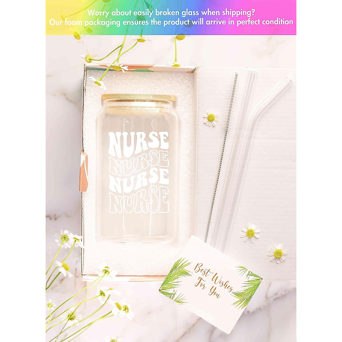 NewEleven Gifts For Nurse - Nurse Gifts For Women - Nurse Appreciation Gifts For Nurses, Nursing Student, Nurse Practitioner, Registered Nurse - RN Gifts For Nurses Women - 16 Oz Coffee Glass