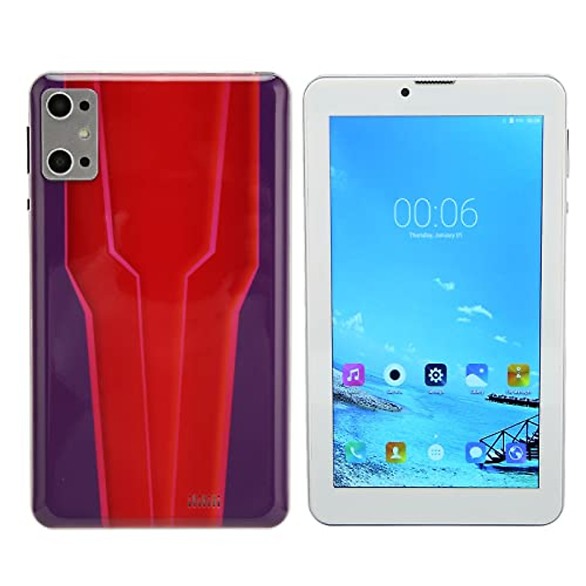 Tablet PC, US Plug 100240V 5MP Front 8MP Rear 7in Tablet for 10 for Working (Red)