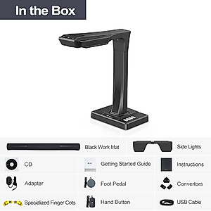 CZUR ET18 Pro Professional Document Scanner, 2nd Gen Auto-Flatten & Deskew Tech, 18MP HD Camera, Capture A3, 186 Languages OCR, Convert to PDF/Searchable PDF/Word/Tiff/Excel, Run On Windows & MacOS
