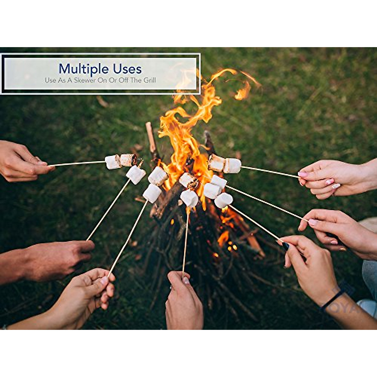 Royal Imports 18" Natural Bamboo Wood Plant Stake, Floral Picks, Roasting Sticks, Wooden Kebob Grilling Skewers, Sign Posting (100 Pcs)