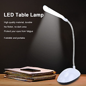 LIKJ Eye‑Caring Table Lamps, LED Desk Table Lamp Easy to Fold with Flicker‑Free/Glare‑Free for Working