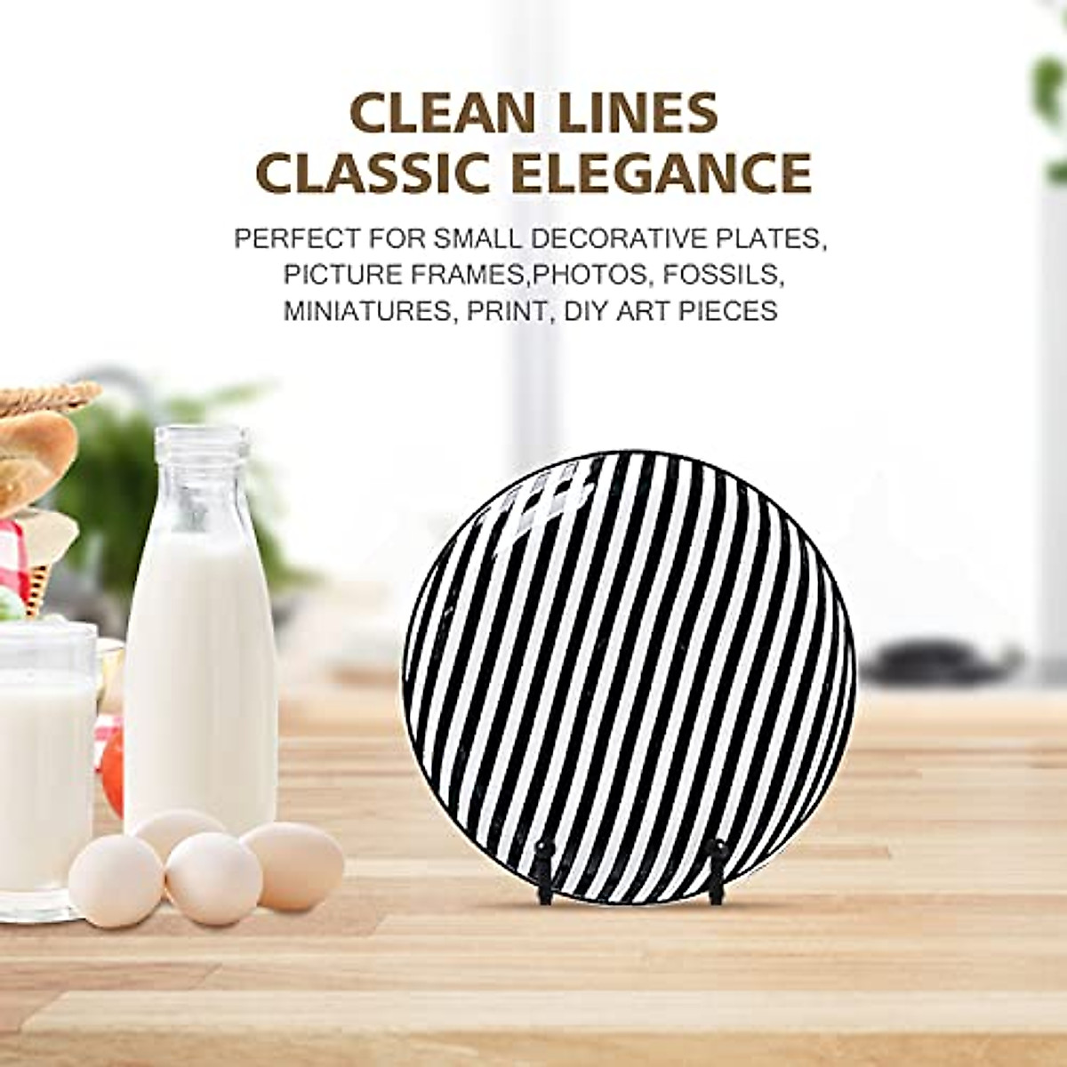 Plate Holder Easel Display Stand - 3 inch Metal Plate Stands for Display - Tabletop Picture Stand - Black Iron Easels for Display Pictures | Photo Frames | Book | Decorative Plates | Plaque - 1 Pack