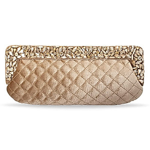 Aheli Indian Clutch Purses for Women Occasion Handmade Evening Handbags Party Bridal Clutch (C08BR), Brown
