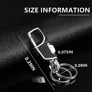 KIFIDAN Car Keychain Premium Keychain 2 Keyrings Chrome Plated Stainless Steel Heavy Duty Car Keychain Men and Women Heavy Car Keychain Keychain-Black