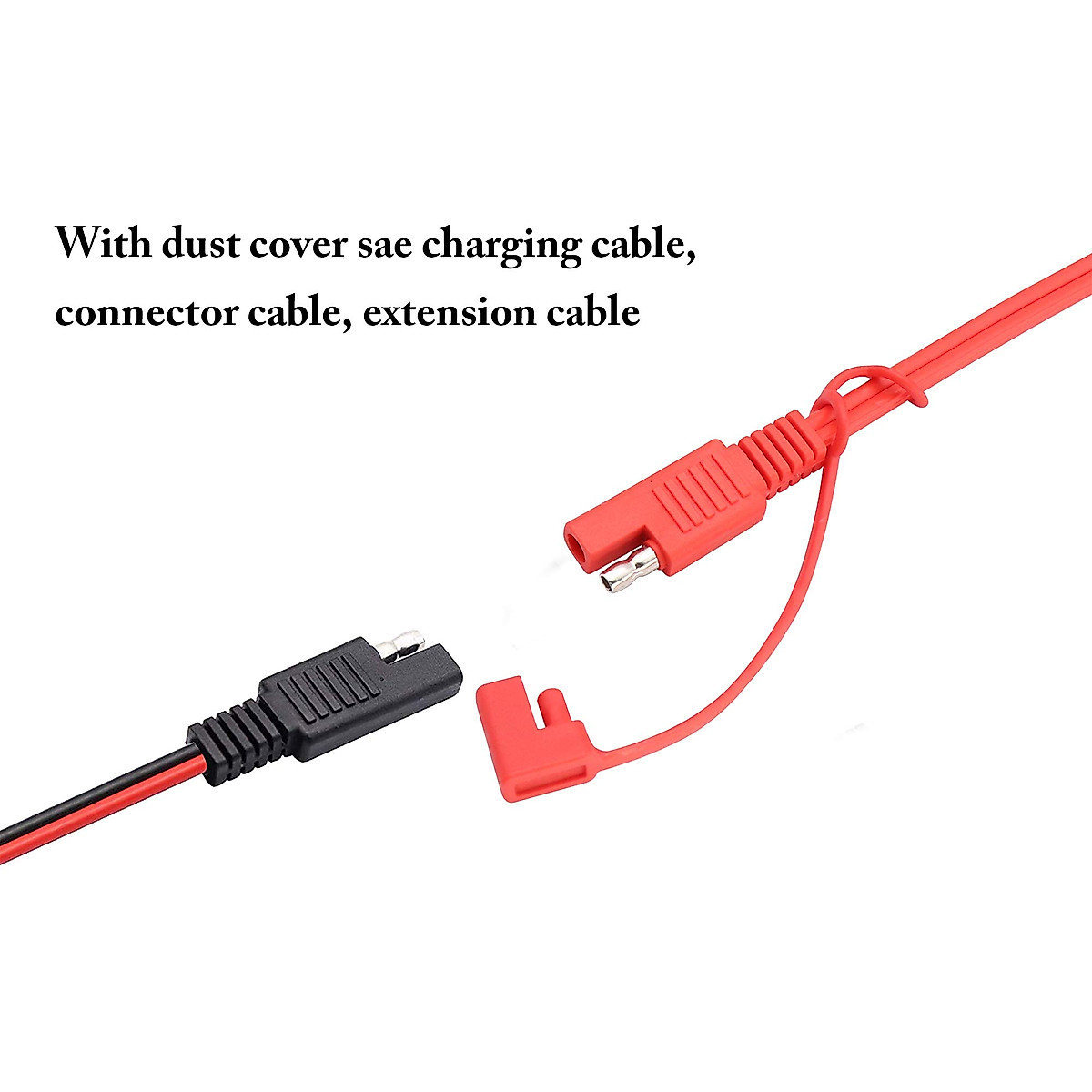 zdyCGTime SAE Power Automotive Extension Cable SAE to SAE Extension Cable 18 Gauge 2 Pin Wire Harness Heavy Duty DC Cord Quick Disconnect/Connect with Waterproof Cap18 AWG 12Ft/3.7m