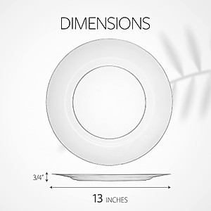 ELEGANT DISPOSABLES 13'' Charger Plates Clear Plastic Heavy Duty Disposable Dinner Chargers Serve ware Dishes Platters Tableware Pack of 12