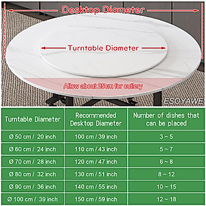 Round Rotating Serving Tray For Dining Table, 20" 24" 28" 32" 36" 39" Wooden Lazy Susan Turntable, 360° Swivel Silent Smooth Rotating Plate, For Easy To Share Food