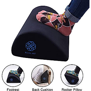 Foot Rest for Under Desk at Work, Footrest Under Desk Ergonomic Foot Stool Leg Support Pillow Cushion for Office Home, Teardrop Black