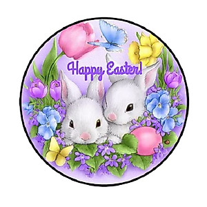 48 pcs Easter Precious Bunnies​​ Stickers Envelope Seals Labels Round Tags, Stamps Sticker for Gift Cards, Envelopes, Boxes for Holiday, Birthday, Christmas