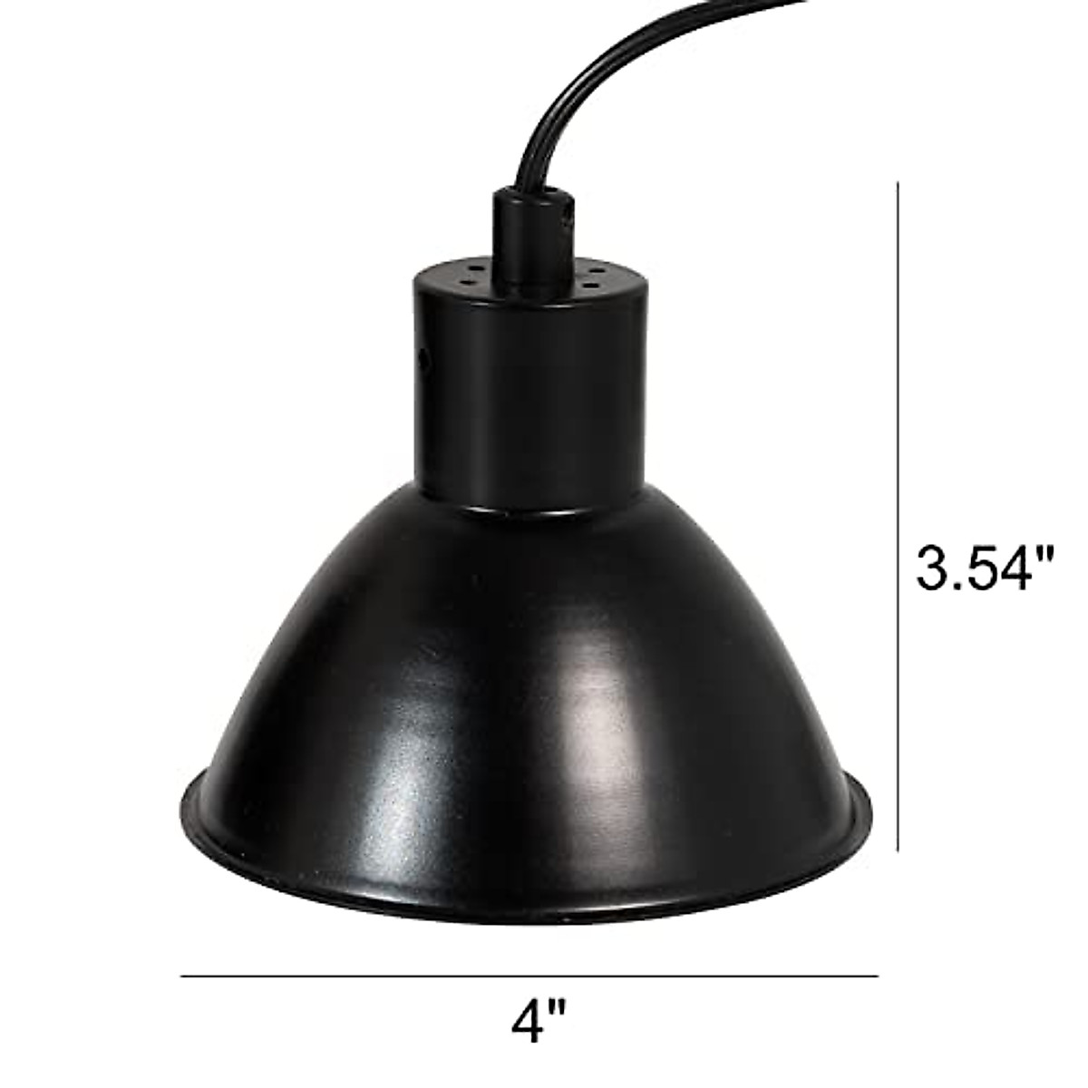 Protover Reptile Lamp Fixture 4 Inches Cap Lamp Fixure, Wider Irradation Range with Hanging Hook & Spring Clip, Halogen Mini Dome Lamp for Reptiles Terrarium and Aquarium