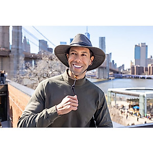 Dorfman Pacific Co. Men's Weathered Cotton Big Brim with Mesh, Brown, Large