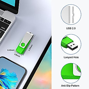 RAOYI 10 Pack 8GB USB Flash Drive, USB 2.0 Swivel Metal Memory Stick Thumb Drives Pen Drive Jump Drive for Data Storage (4 Mixed Color)