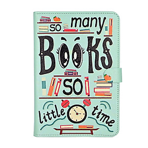 YOYOYX Case for Amazon Kindle Fire 7 Tablet (2022 Release-12th Generation), Slim Folding Premium PU Leather Protective Case Stand Shell Shockproof Soft TPU Cover, Book Lover Quote