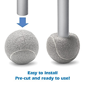 4PCS - Walker Glide Balls,Precut Walker Tennis Balls for Furniture Legs and Floor Protection,Walkers Legs Universal Precut Glide Balls,Heavy Duty Long Lasting Felt Pad Glide Coverings,Fit Most Walkers