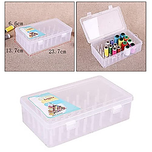 LUKEO Portable Box Sewing Bobbins Threads Storage Sorting Case Organizer Translucent Clear Spools