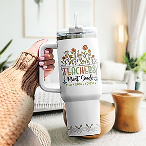 99OWL Tumblers Funny Flower Pack Stainless Appreciation Music Steel Life Water Teachers, Teacher Gifts, Tumbler 40 Oz With Handle Lid And Straw, Teacher Plant Seeds Nutrition Facts