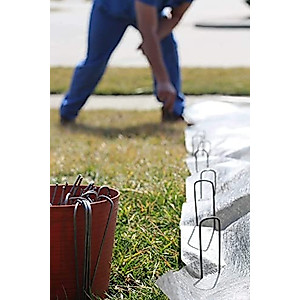 GROWNEER 50 Packs 6 Inches Heavy Duty 12 Gauge Galvanized Steel Garden Stakes Staples Securing Pegs for Securing Weed Fabric Landscape Fabric Netting Ground Sheets and Fleece