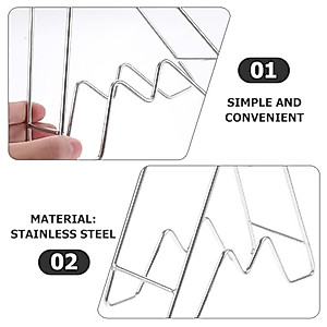 Yardwe 1 Set Cutting Boards Pot Holders Cabinets Pot Rack Cutting Board Holder Stand Corner Cabinet Organizer Cutting Board Holder for Cabinet Barbecue Stainless Steel Storage Rack