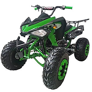 X-PRO 200cc Sports ATV with LED Headlights Automatic Transmission with Reverse, Big 23"/22" Tires! (Green, Factory Package)
