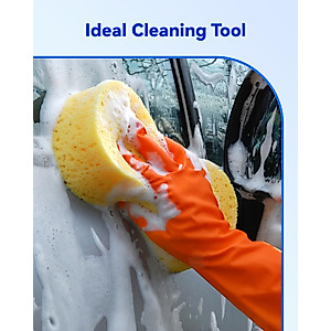 Temede Car Wash Sponge, Large All Purpose Sponges for Cleaning, 2.4in Thick Foam Scrubber Kit, Sponges for Dishes, Tile, Bike, Boat, Easy Grip Sponge for Kitchen, Bathroom, Household Cleaning, 3pcs