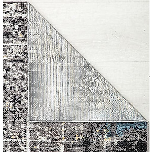 Rugs America Jaelyn JD45B Midnight Distressed Transitional Black Area Rug, 2'6" x 4'