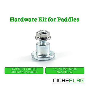 NICHEFLAG 06720-V10-030 Rubber Auger Kit Replaces Honda HS520 Paddles, Honda HS720 Paddles, Honda HS520 Parts, Honda HS720 Parts with 22431-V10-013 V-Belt