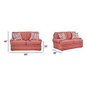 American Furniture Classics Coral Springs Model 8-020-S260C Loveseat with Two Matching Pillows