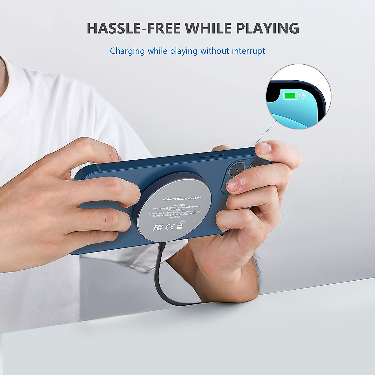 Yootech Magnetic Wireless Charger, Compatible with MagSafe Charger, 5ft Cable Metal Fast Wireless Charging Pad with USB-C 20W PD Adapter Compatible with iPhone 14/13/13 Pro Max/13 Mini/12,AirPods Pro