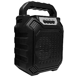 FM Radio TF/USB MP3 Player Bluetooth Portable Speaker Rechargeable-Black