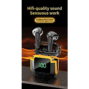 WesTch Earbuds Wireless Bluethooth 5.3 Headphones HiFi Stereo in-Ear Earphones with Touch Control Type-C Charging Case Built-in Microphone IPX4 Waterproof Headsets (Black)