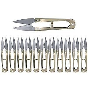 Golden Eagle Double Sharp Quick-Clip Lightweight Thread Clippers Trimming Scissors & Thread Snips (12pc All Metal)