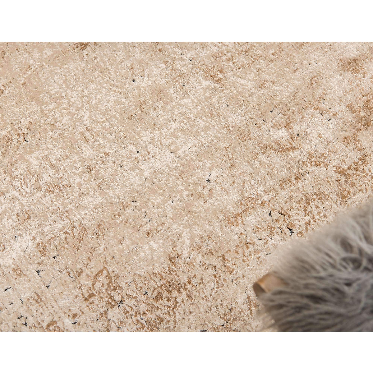 Unique Loom Chateau Collection Distressed, Textured, Vintage, Border, Rustic, Traditional Area Rug, 5 ft x 8 ft, Beige/Light Brown