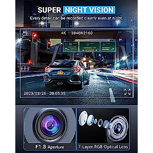 Dash Cam Front 1080P FHD Dash Camera for Cars with 2" Screen Dashboard Cam 170°Wide Angle WDR Parking Mode Accident Lock Night Version G-Sensor Loop Recording 24H Parking Monitoring Support 128GB Max