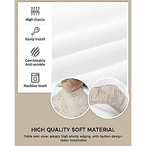 Seat Covers for Dining Room Chairs, Hand Drawn Women's High Heels Ombre Khaki Texture Fitted Stretch Jacquard Chair Seat Covers, Removable Washable Kitchen Dining Chair Slipcovers Protector Set of 6