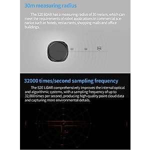 Slamtec RPLIDAR S2E Lidar Sensor 2D 360 Degree 30 Meters Scanning Radius LIDAR Scanner with Ethernet UDP Interface for ROS/ROS2 Obstacle Avoidance and Navigation of Robots