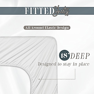 (6-Pack) Luxury Fitted Sheets! Premium Hotel Quality Elegant Comfort Wrinkle-Free 1500 Premier Hotel Quality 6-Pack Fitted Sheet with Storage Pockets on Sides, Twin/Twin XL Size, White