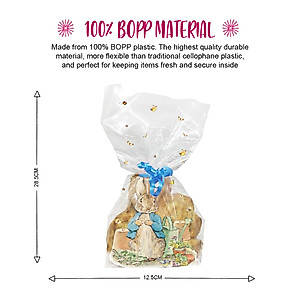 Anniversary House Official Beatrix Potter™ Peter Rabbit™ Treat Bags, BOPP Cellophane Bags, 12.5 x 28.5cm, Pack of 20, Including Twist Ties, Party Bags for Baby Showers, 1st Birthdays, M569