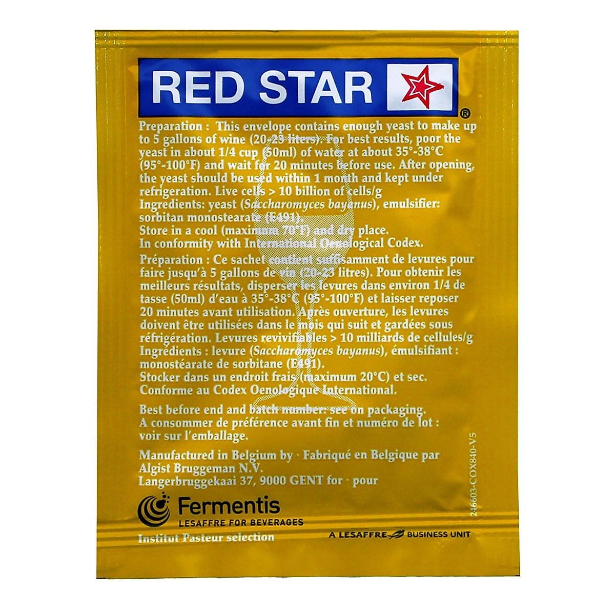 11 Packs Red Star Premier Blanc Wine Yeast 5 Grams