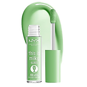 NYX PROFESSIONAL MAKEUP This Is Milky Gloss, Lip Gloss with 12 Hour Hydration, Vegan - Mint Chocolate Chip Shake (Mint Green)