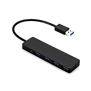 4-Port USB Hub 3.0 USB Splitter for Laptop, Ps4 Keyboard and Mouse Adapter for Dell, Asus, HP, MacBook Air, Surface Pro, Acer, Xbox, Flash Drive, HDD, Console, Printer, Camera
