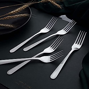 24 Pieces Dinner Forks Set (7.1 inch), Unokit Silver Stainless Steel Dinner Forks Set of 24, Forks Silverware, Flatware Forks for Home, Kitchen or Restaurant - Mirror Polished, Dishwasher Safe 