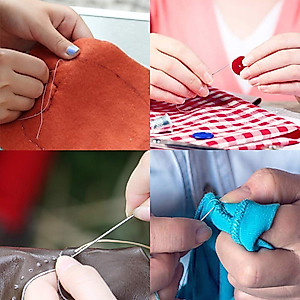 23 PCS Large Eye Sewing Needles, 2.36in Sewing Sharp Needles, Leather Needle Embroidery Thread Needle, Stainless Steel Yarn Knitting Needles with a 3.3in Plastic Bottle